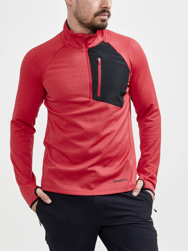 MEN'S CORE TRIM THERMAL MIDLAYER - LYCHEE-MELANGE – Craft Sportswear NA