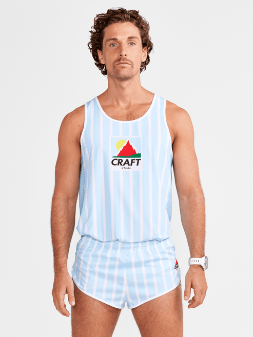 MEN'S RETRO ELITE CUSTOM SINGLET - AQUA/WHITE – Craft Sportswear NA